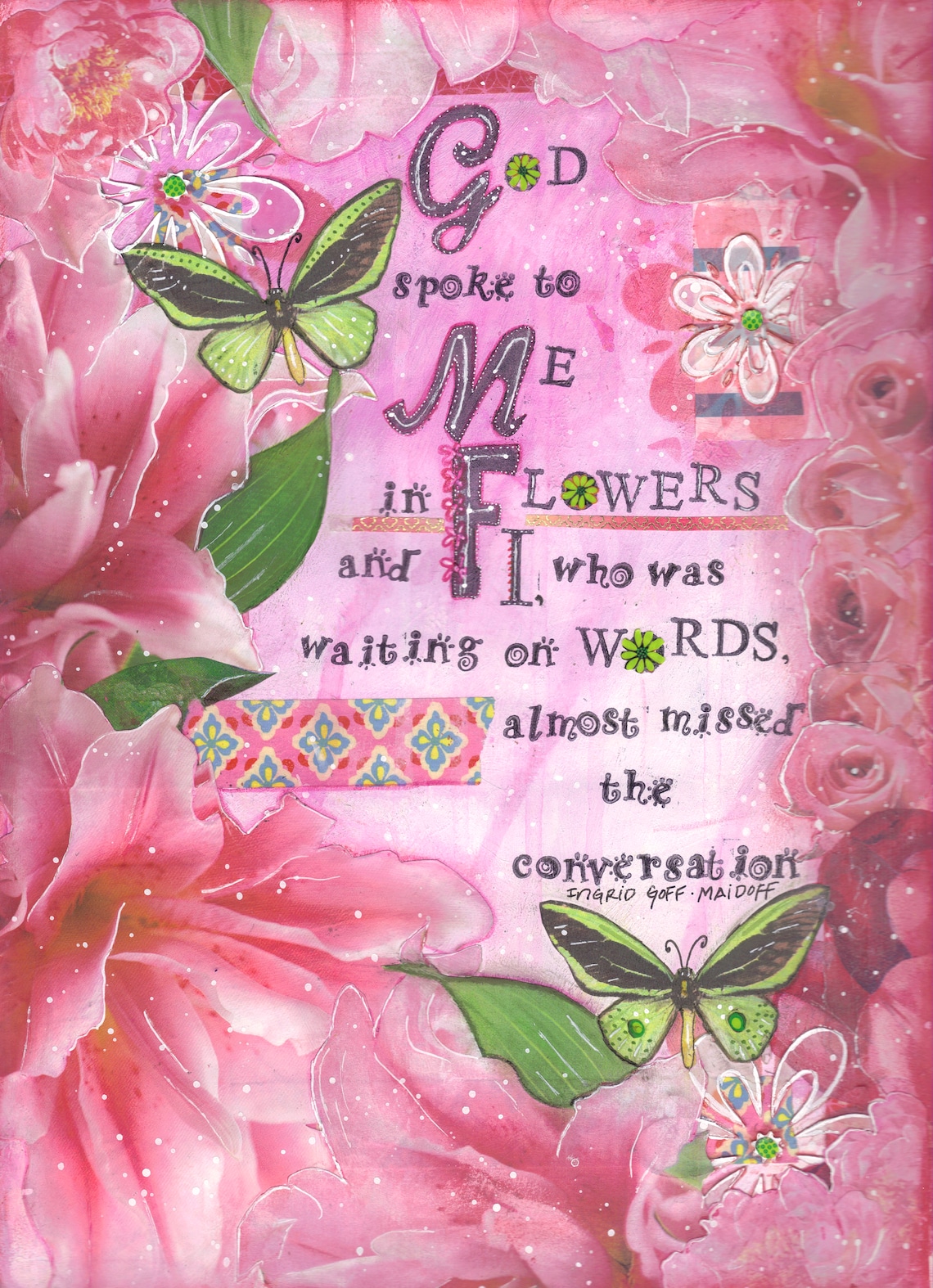God Flowers, Greeting Card, 5x7 Mixed Media Collage - Etsy