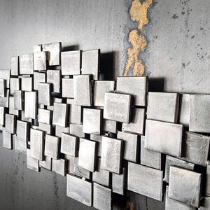 Squarewave Contemporary Metal Wall Hanging - Etsy