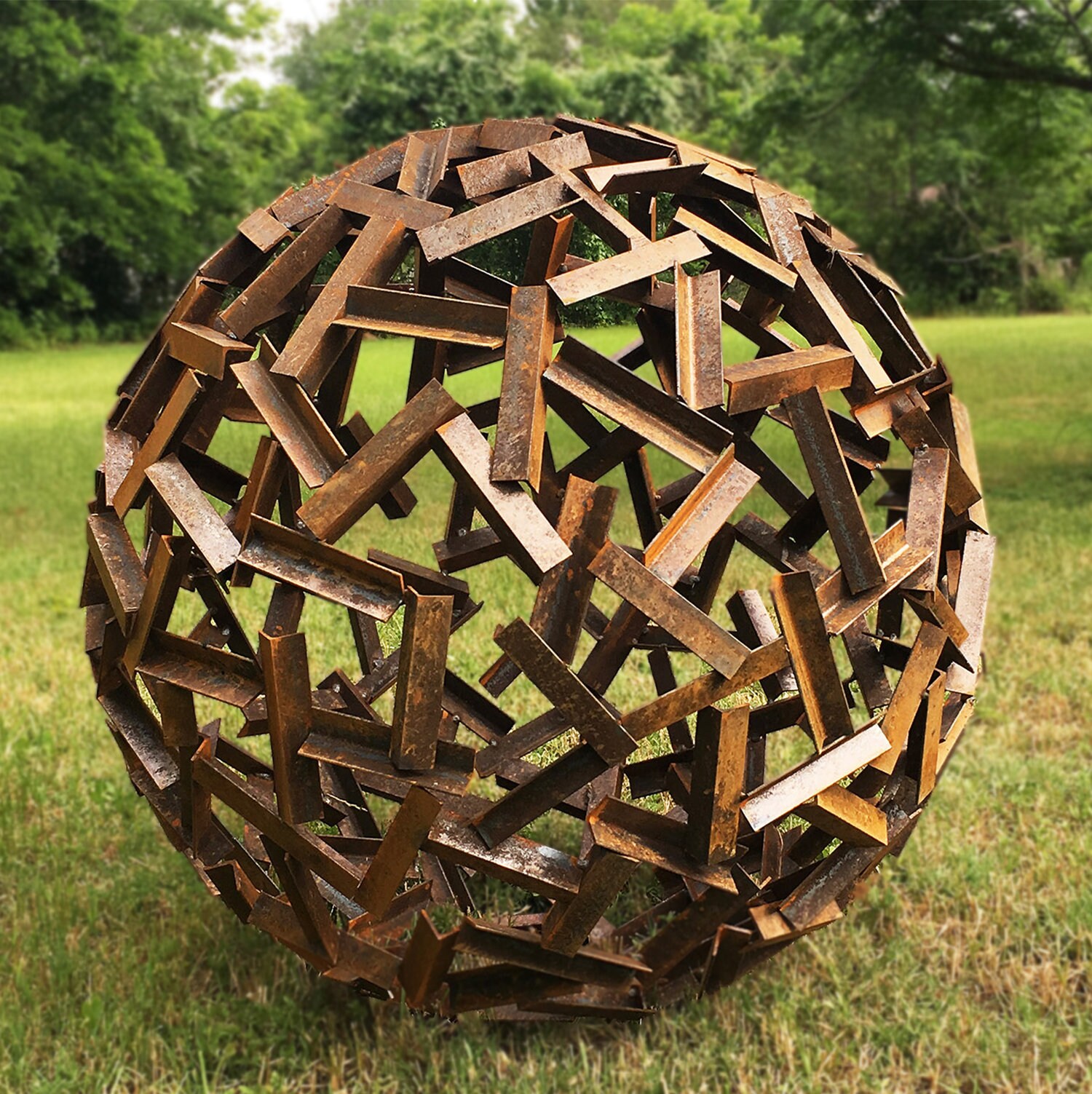Garden Sphere Contemporary Metal Sculpture Modern Outdoor Art - Etsy