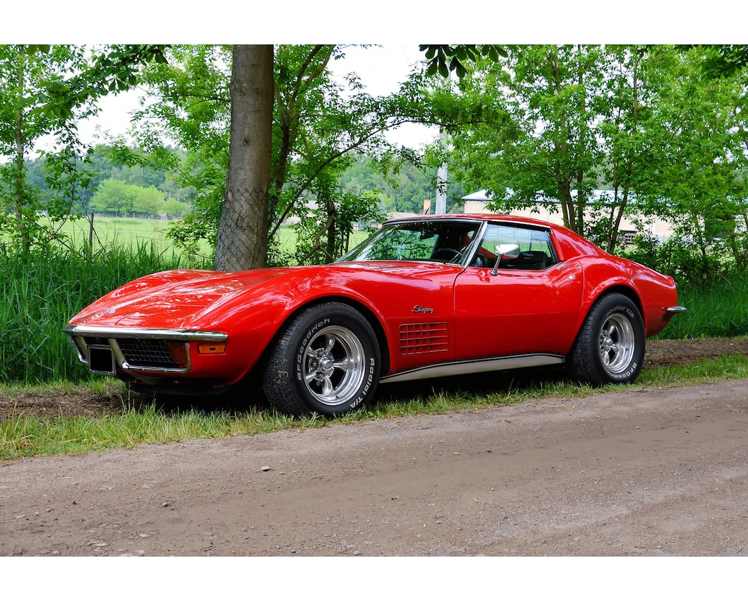 Classic Red Corvette Stingray Classic Sports Car Photo Digital Download ...