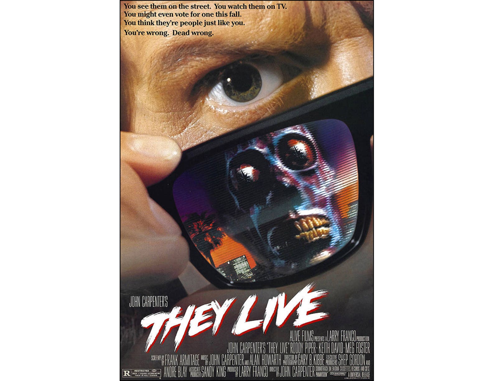 They Live Movie Poster Print 1988 Sci-fi One Sheet Artwork Art Digital ...