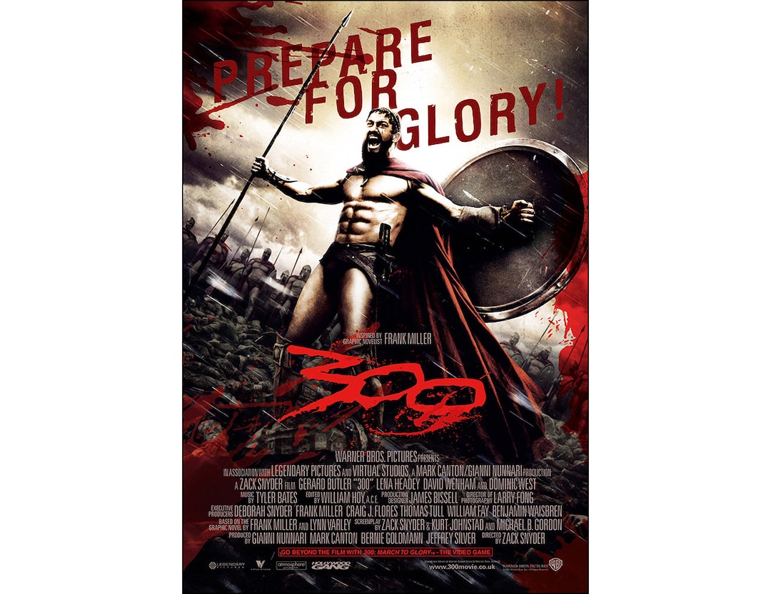 300 Movie Poster 2006 Gerard Butler Action One Sheet Artwork - Etsy