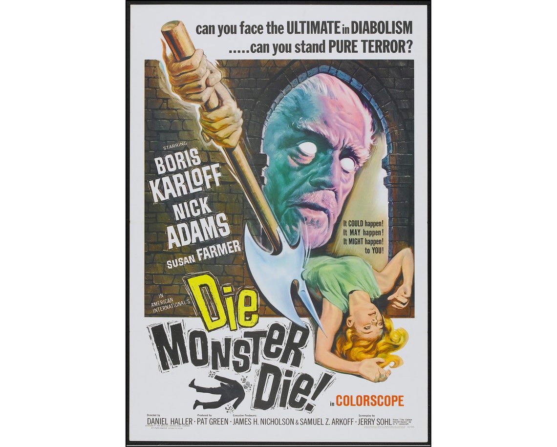 Die Monster Die Movie Poster 1965 Horror One Sheet Artwork Digital ...