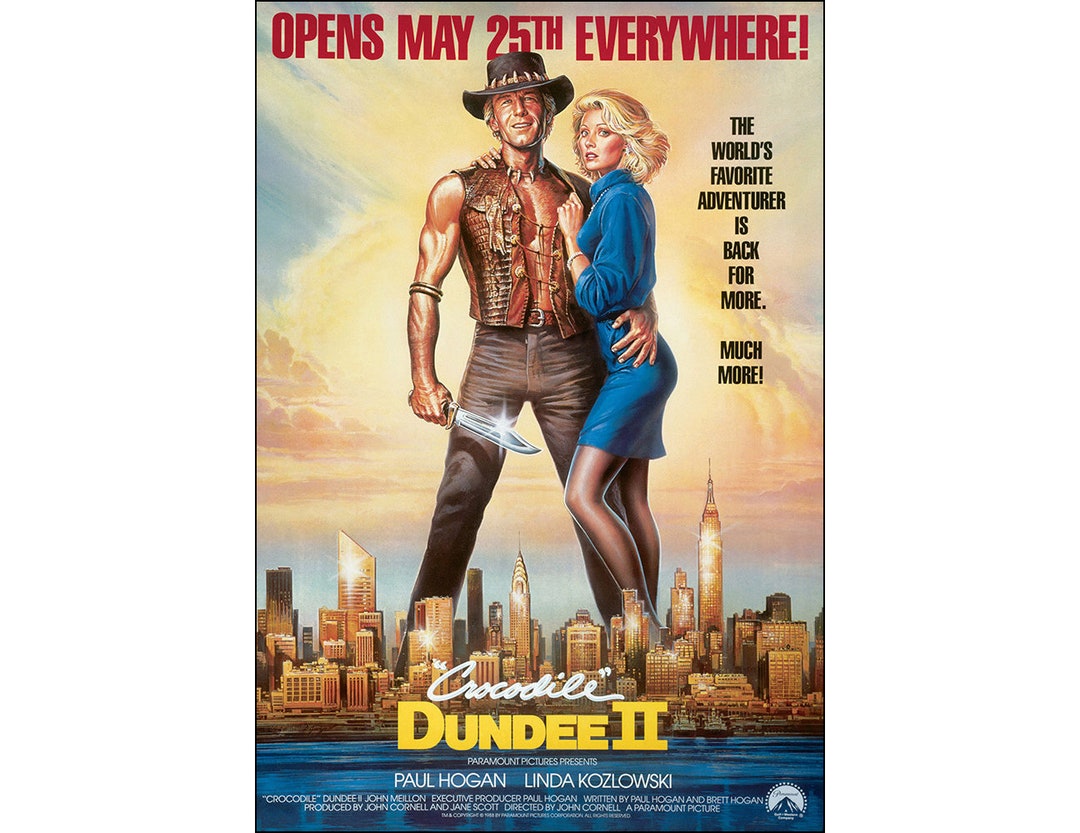 Crocodile Dundee II 2 Movie Poster - 1988 - Action Adv. - - Action ...