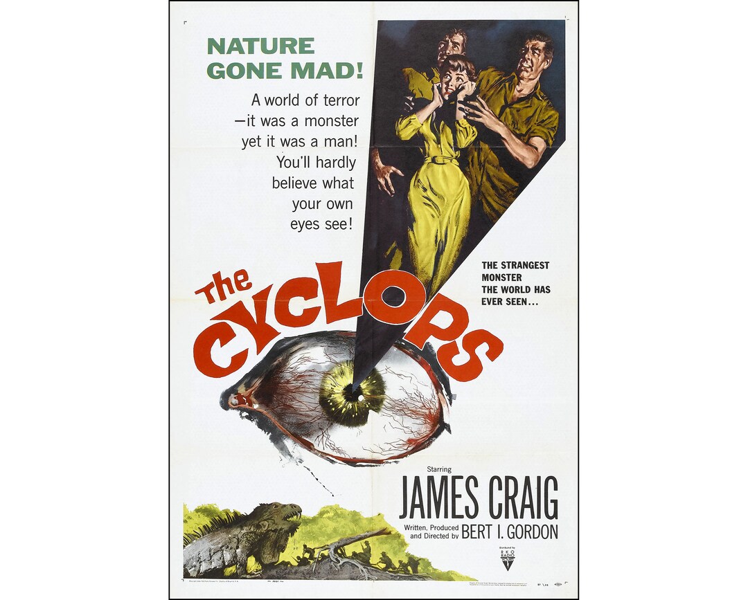 The Cyclops Movie Poster 1957 Horror One Sheet Artwork Digital Download ...