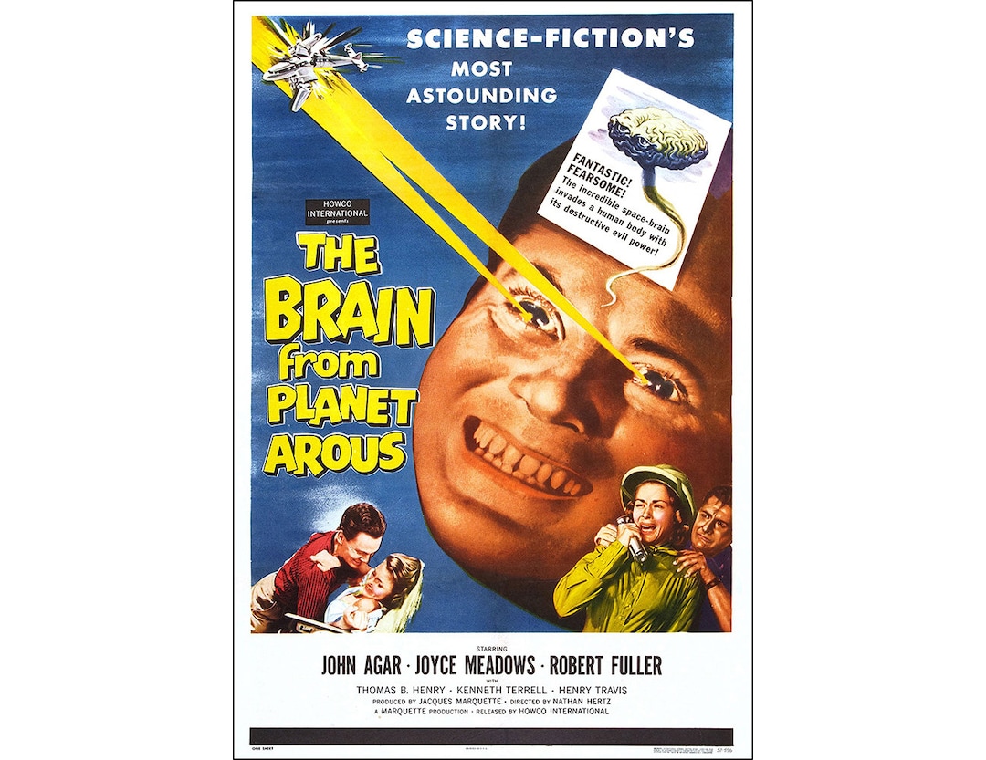 The Brain From Planet Arous Movie Poster Print 1957 Sci-fi One Sheet ...