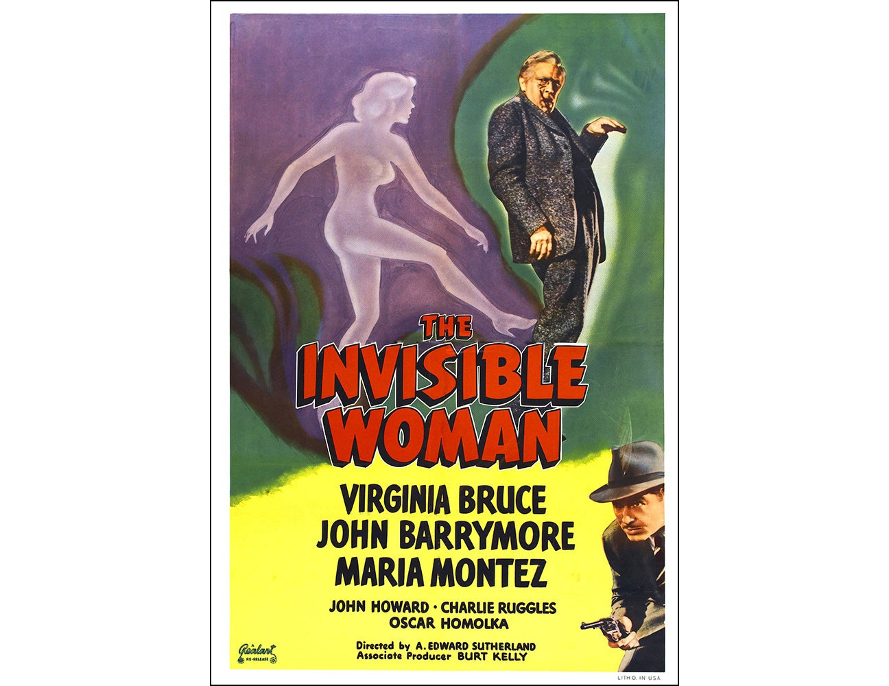 The Invisible Woman Movie Poster Print 1940 Sci-fi One Sheet Artwork ...