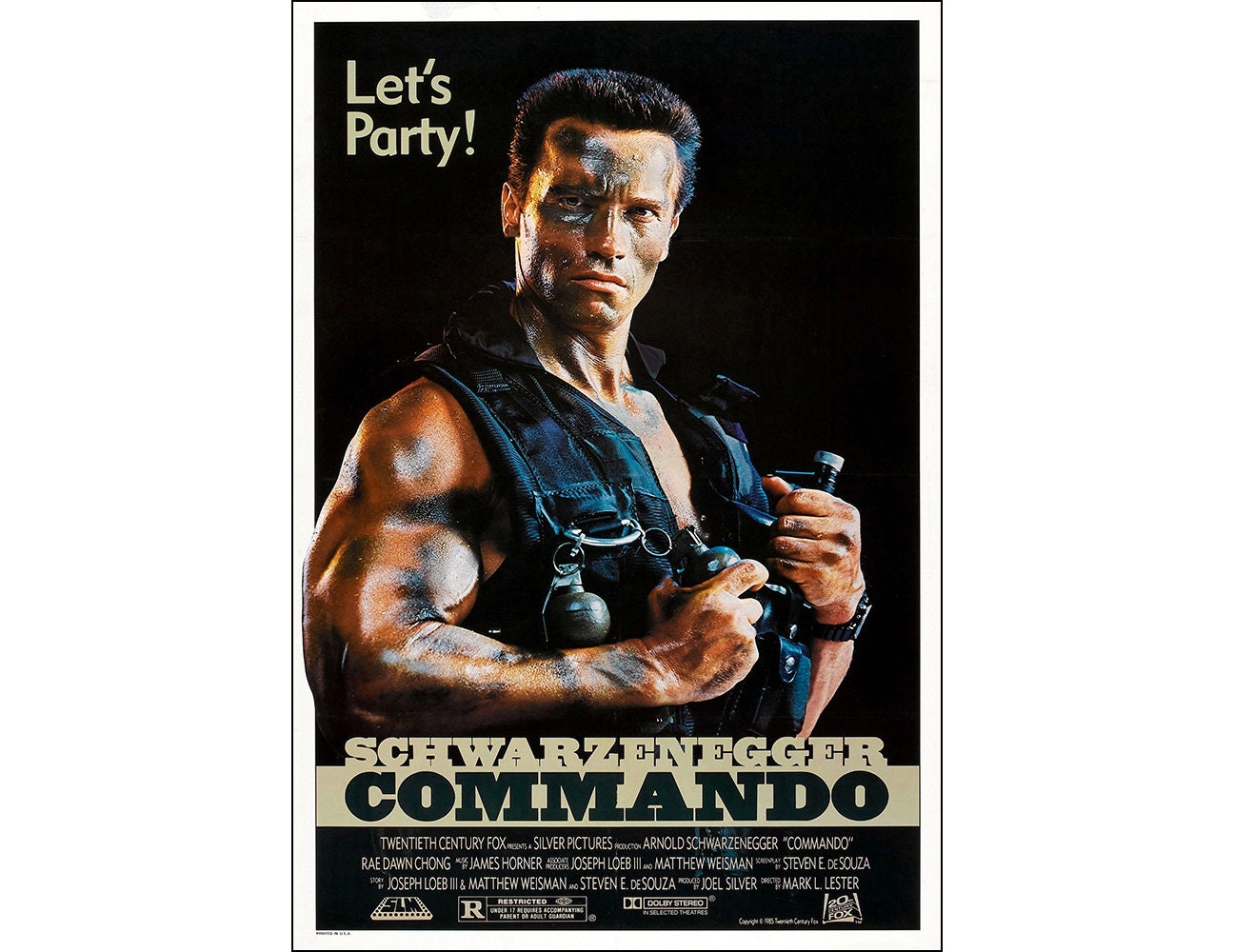 Commando Movie Poster 1985 Action One Sheet Artwork - Etsy