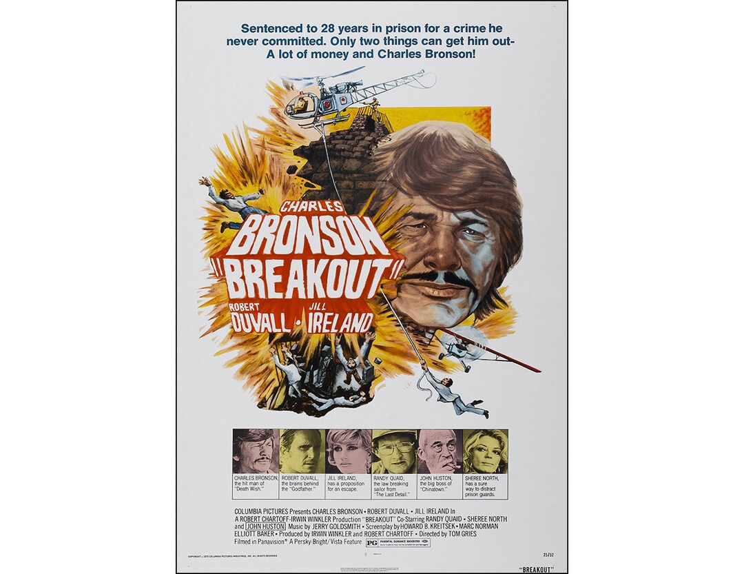 Breakout Movie Poster 1975 Charles Bronson Action One Sheet Artwork - Etsy