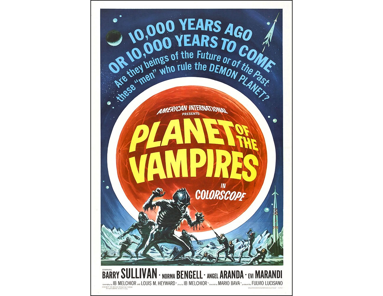 Planet of the Vampires Movie Poster Print 1965 Sci-fi One Sheet Artwork ...