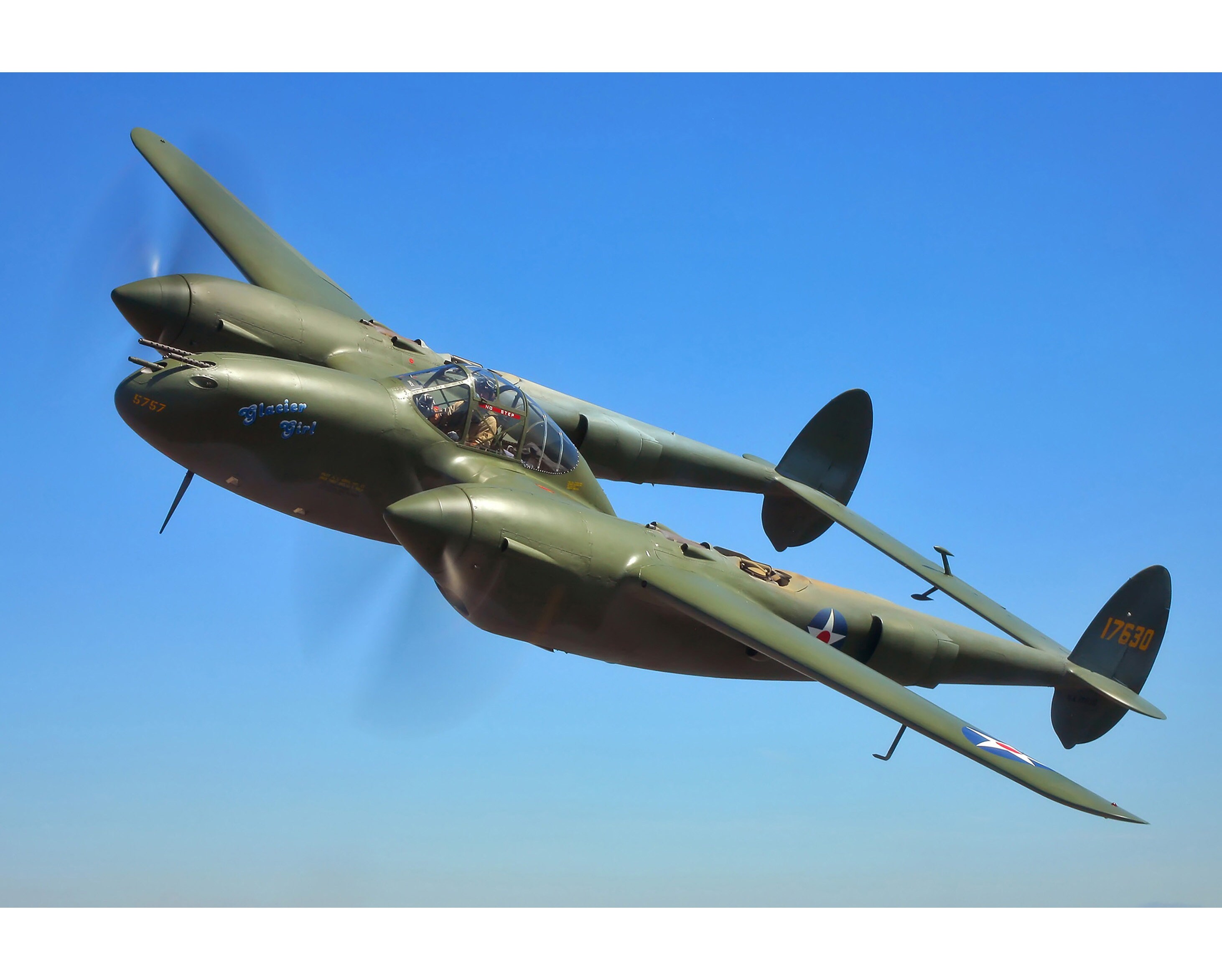 Lockheed P-38 Lightning WWII Military Warbird Photo Art Digital ...