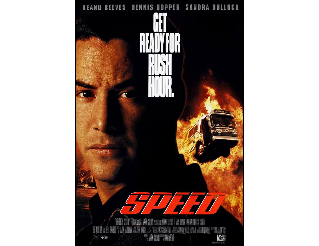 Speed Movie Poster - 1994 - Keanu Reeves - Action - One Sheet Artwork ...