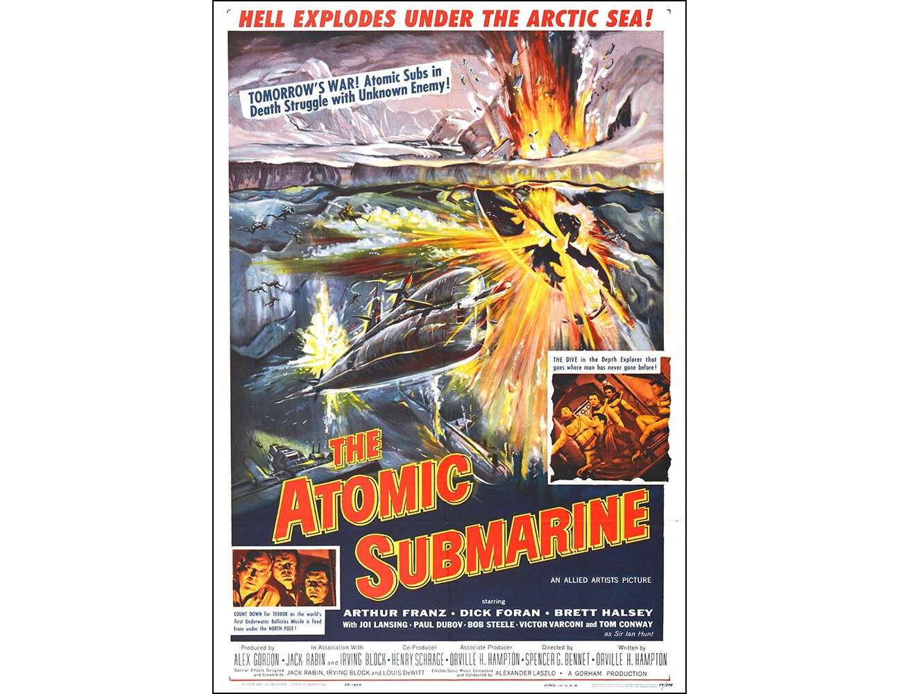 The Atomic Submarine Movie Poster Print 1959 Sci-fi One Sheet Artwork ...