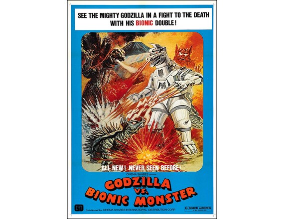 Godzilla Vs. the Bionic Monster Movie Poster Print 1974 | Etsy