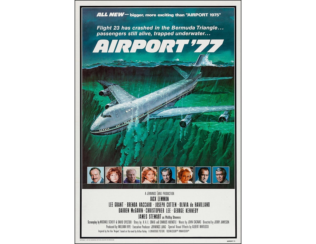 Airport '77 Movie Poster 1977 Jack Lemmon Action One Sheet Artwork - Etsy