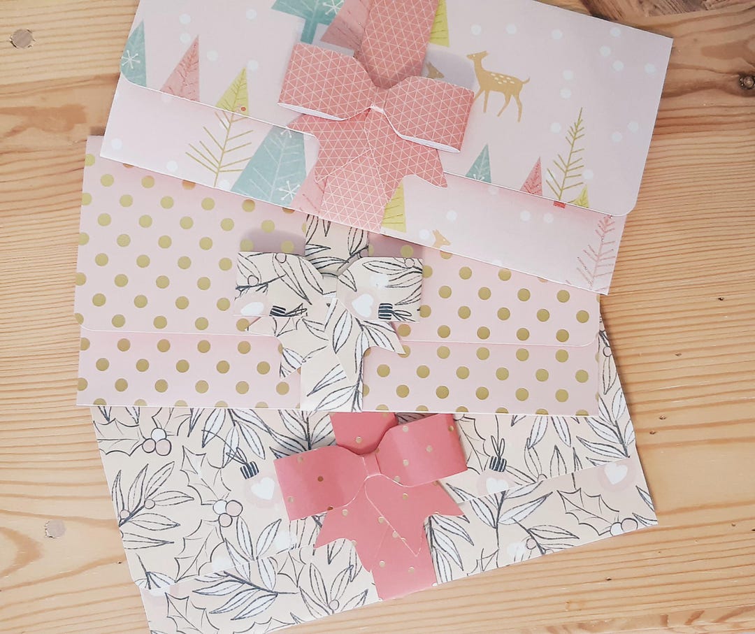 Gift Bags, Rose Gold Christmas Envelopes, Check Holders, Tickets, Gift ...