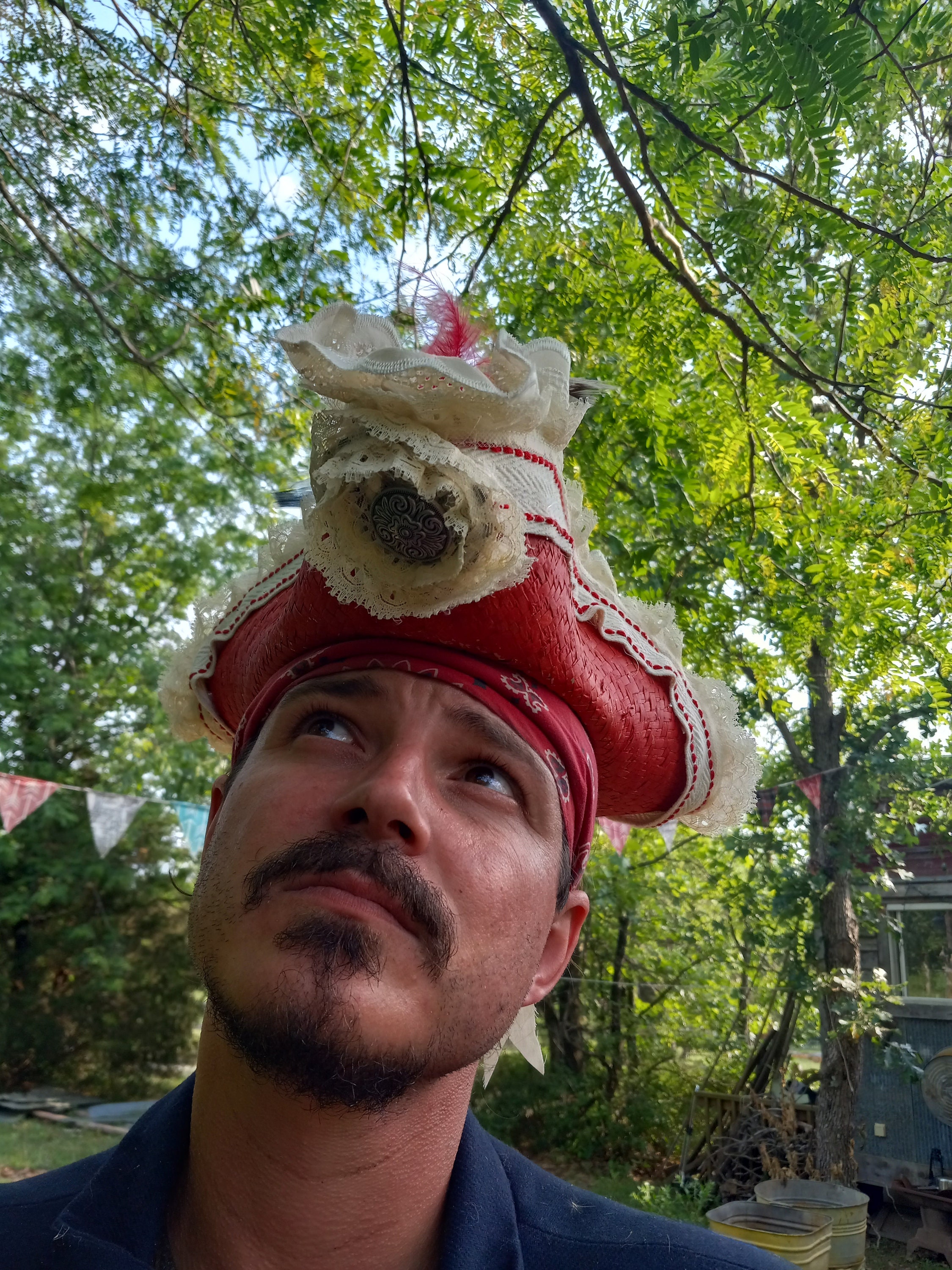 Pirates Mardi Gras Tricorn Hat Red Pirate Costume Hat Feathers Tricorn ...