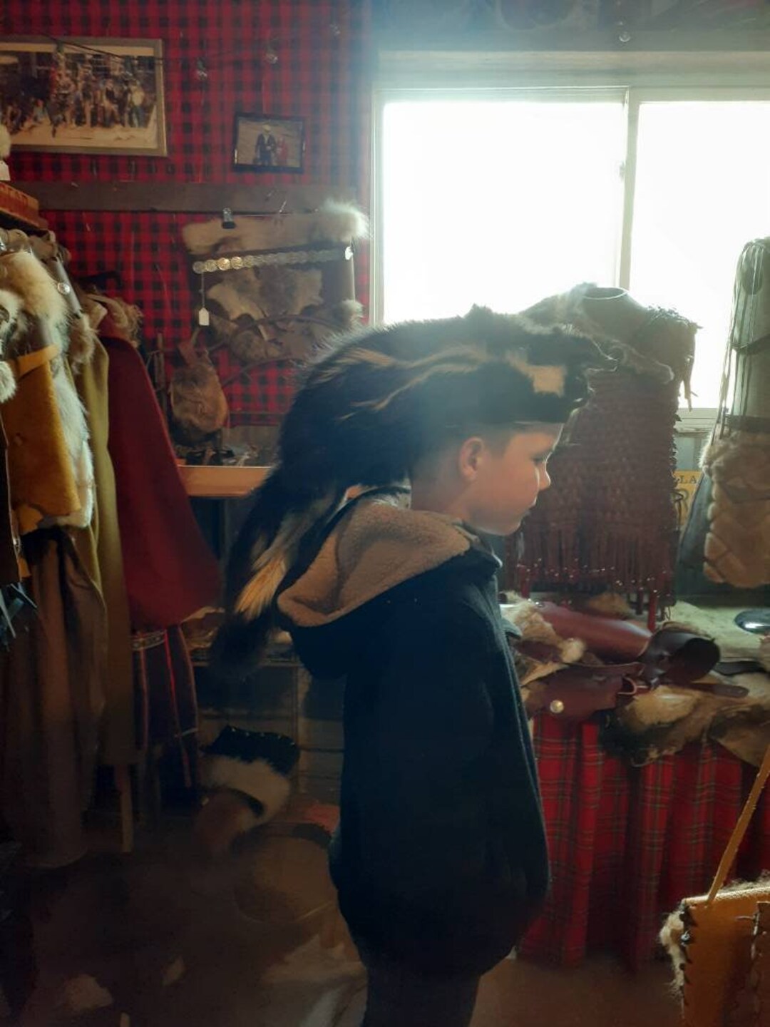 Skunk Cap Trappers Cap Skunk Fur Davy Crockett Hat Daniel Boone Style ...