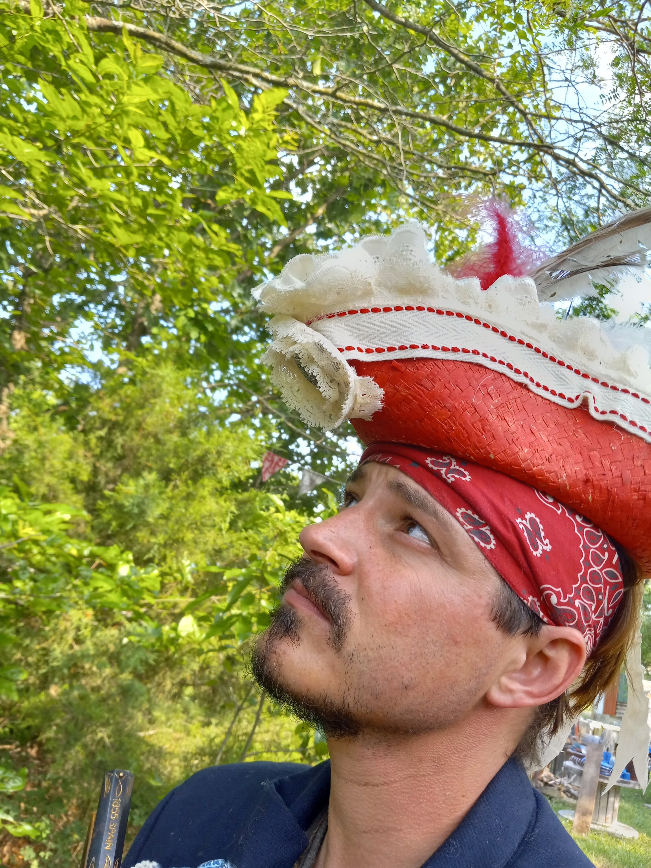 Pirates Mardi Gras Tricorn Hat Red Pirate Costume Hat Feathers Tricorn ...