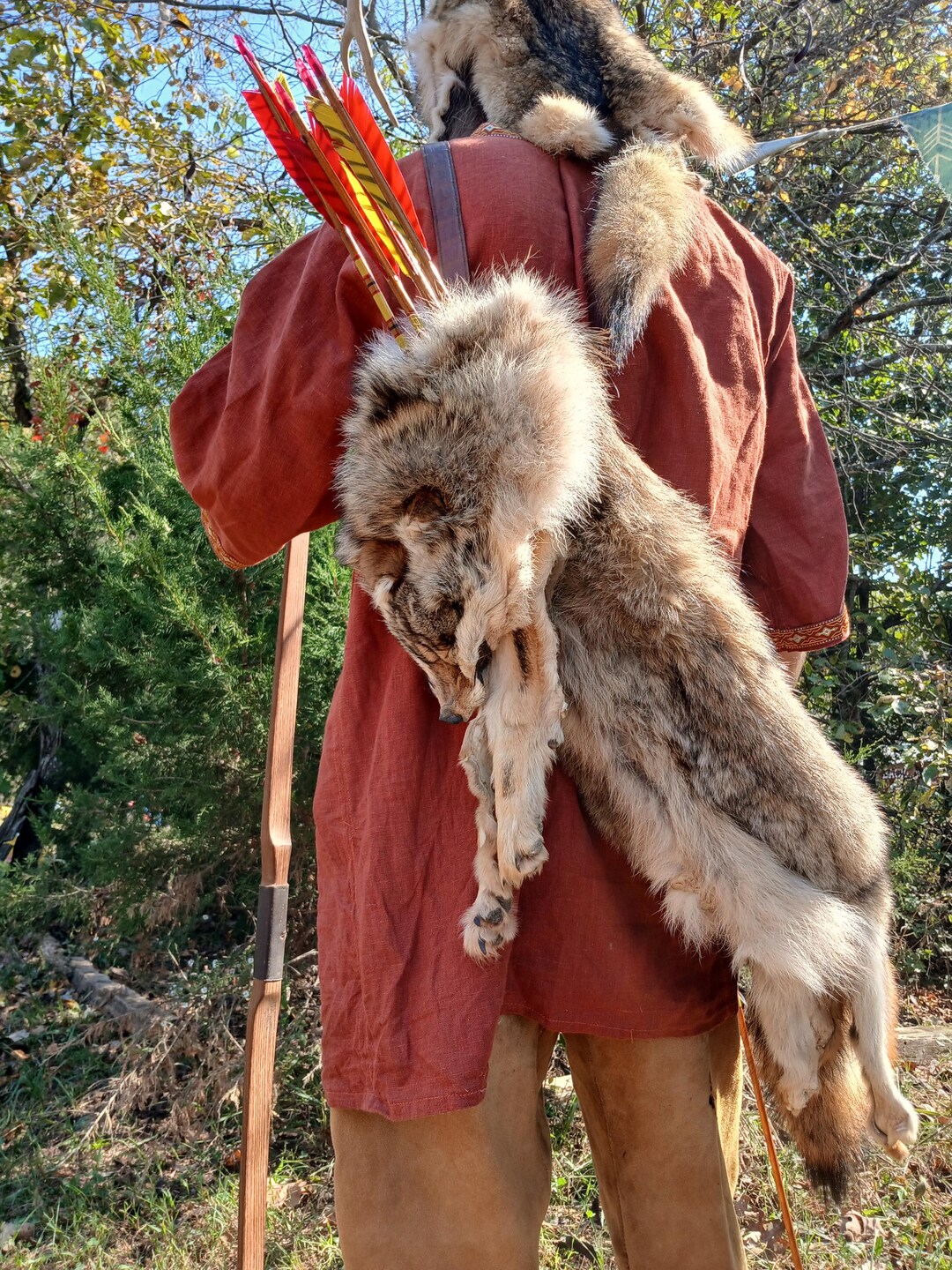 Archery Coyote Pelt Quiver Full Coyote With Feet Arrows Bow Hunting ...