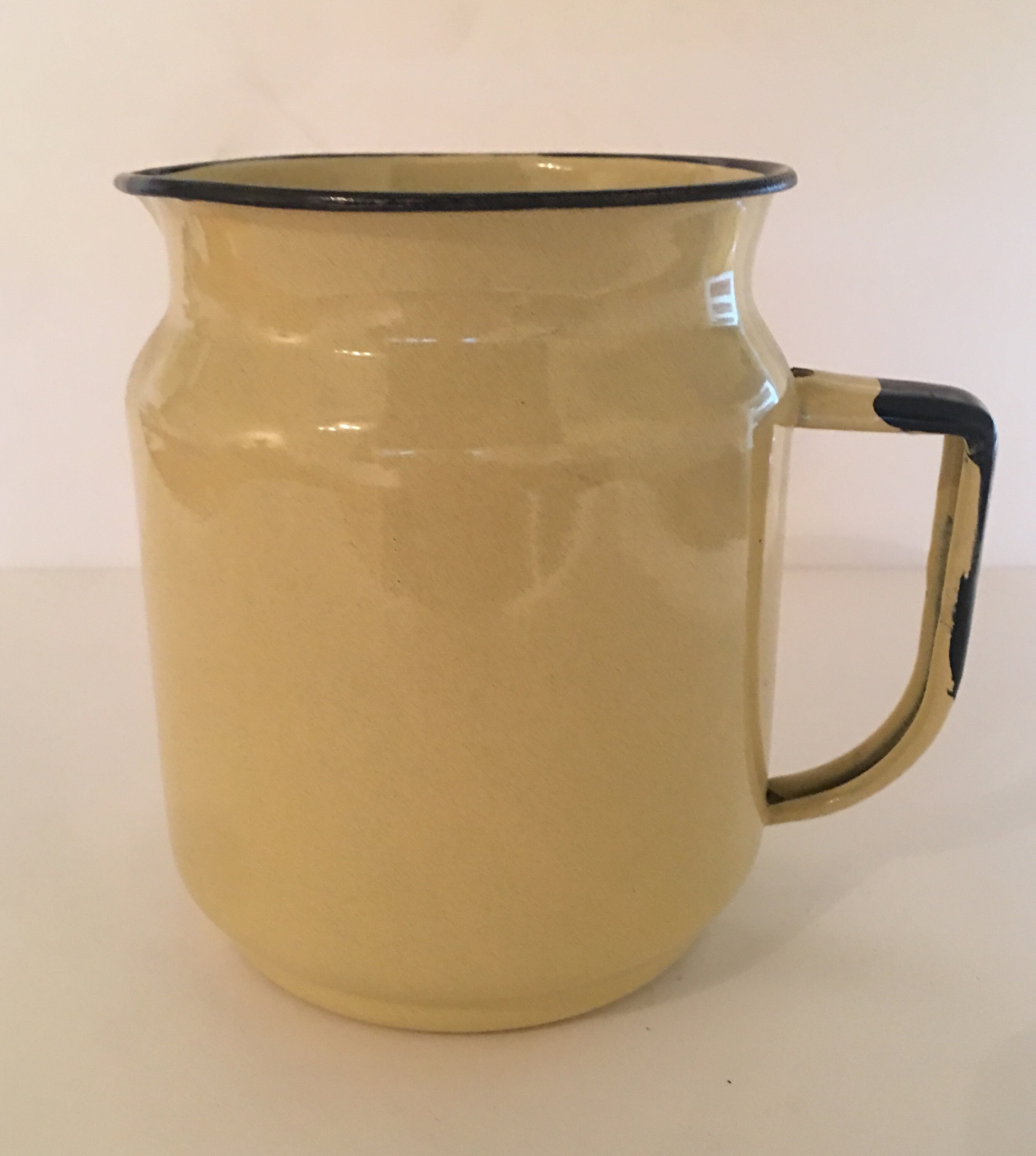 Enamelware Pitcher-Vintage yellow and black | Etsy