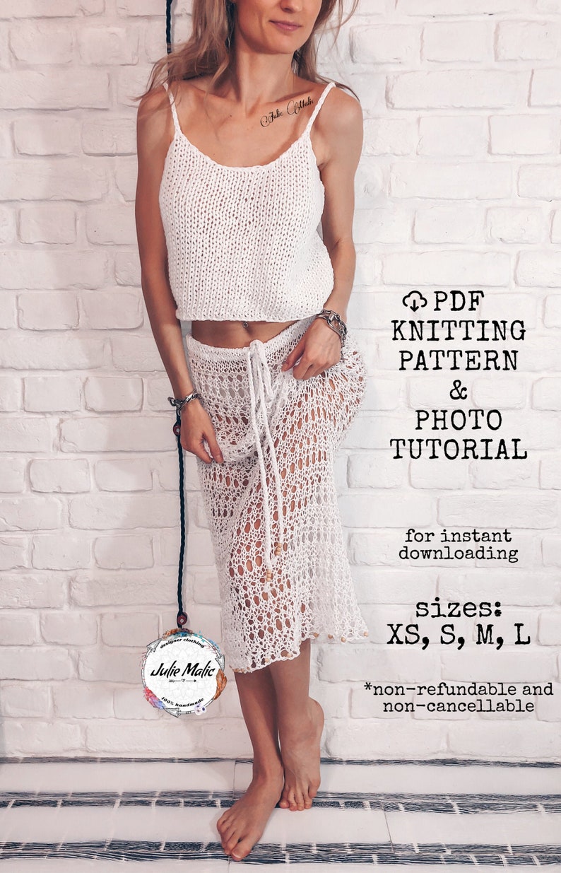 See Through Skirt PDF Easy KNITTING PATTERN Transparent Skirt Knit ...