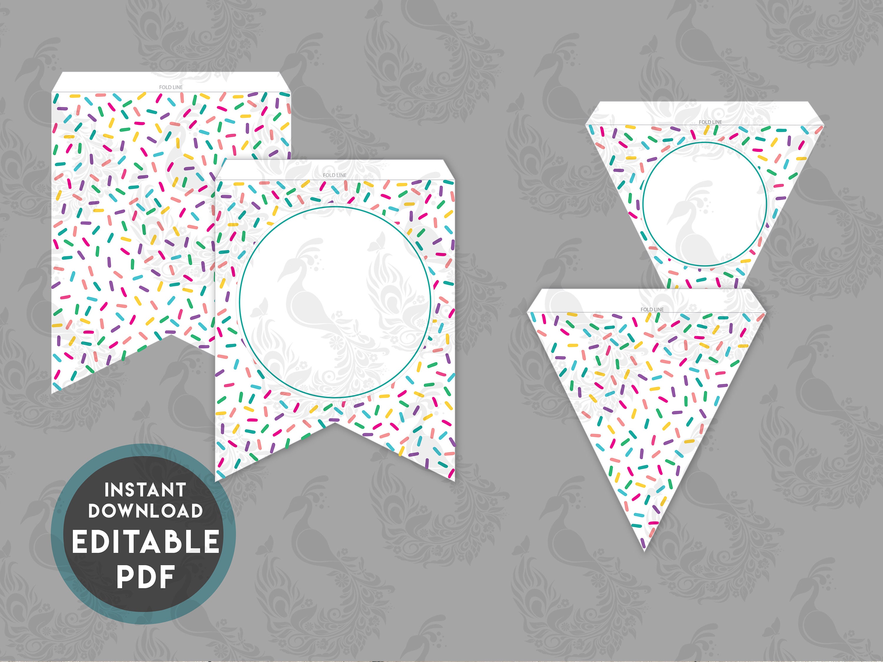 SPRINKLE BANNERS Pennant & Flag Baby Shower Editable Letters - Etsy