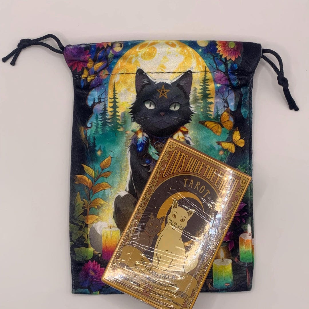 Cats Rule the Earth Tarot Deck With Cat Themed Drawing Pouch - Etsy