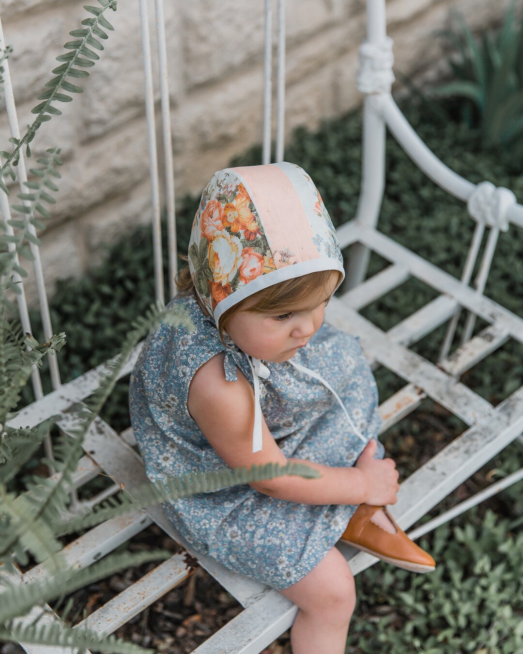 Sun Hat, Sun Baby Bonnet, Brimless Vintage Bonnet, Upcycled Bonnet ...