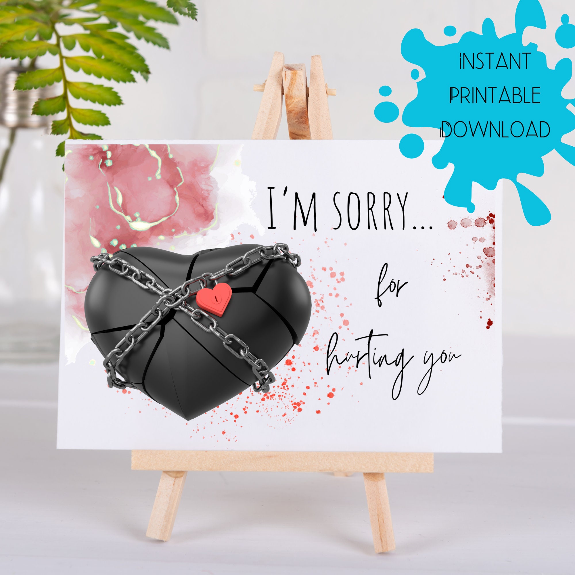 Printable I'm Sorry Card, Instant Download Apology Card, Digital ...