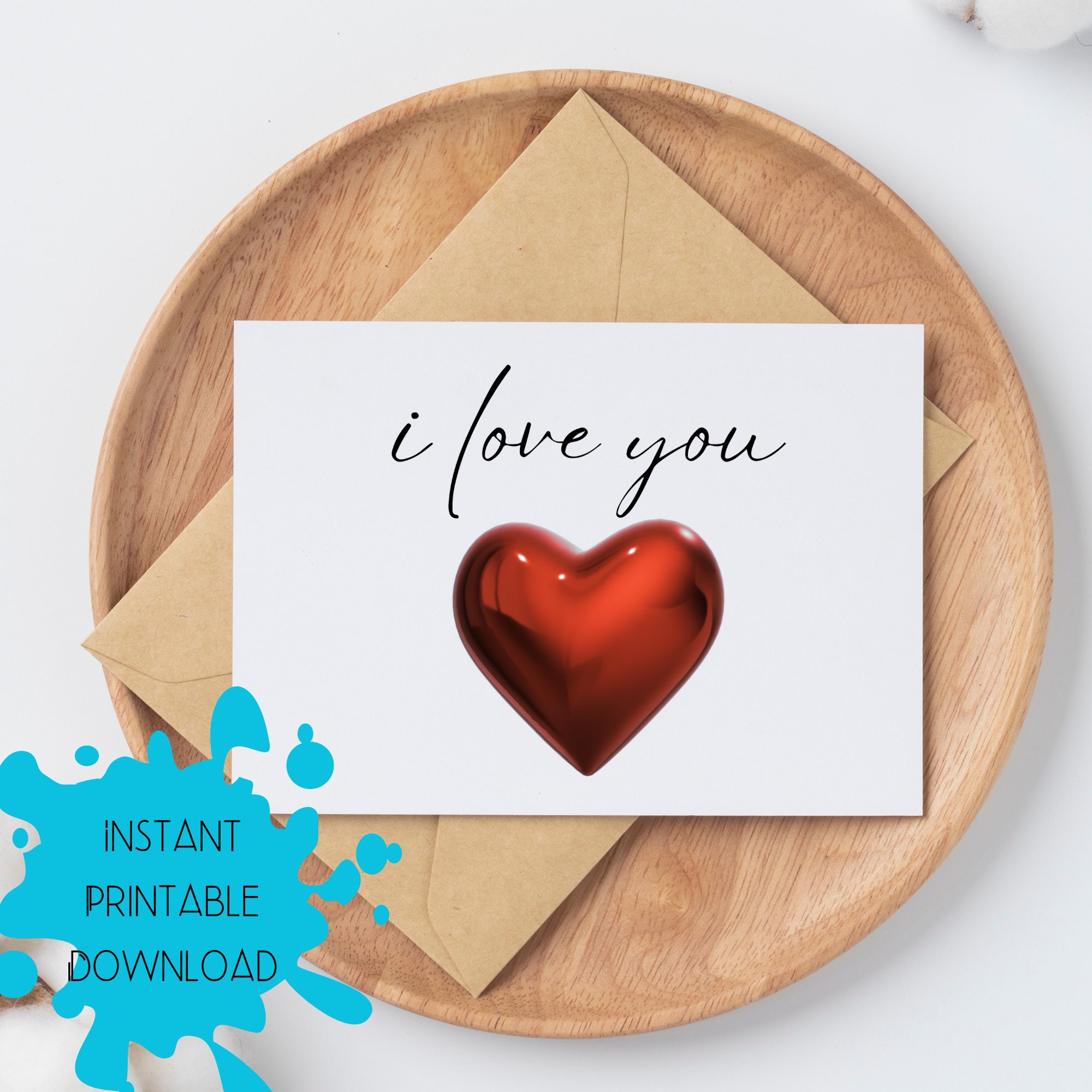Printable I Love You Card, Instant Download Romance Card, Digital ...