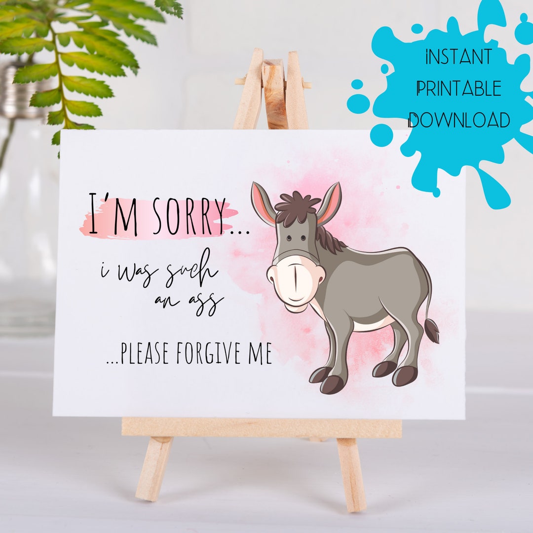 Printable Im Sorry Card Instant Download Apology Card Digital