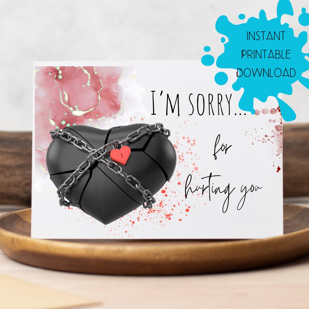 Printable I'm Sorry Card, Instant Download Apology Card, Digital ...
