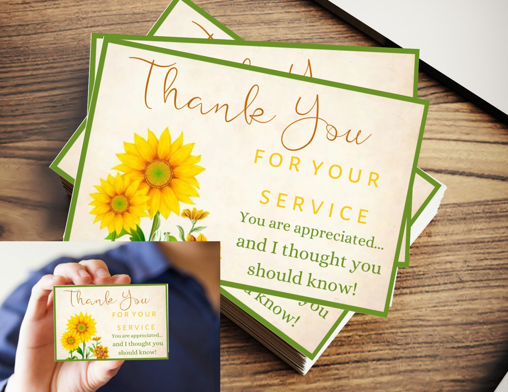 Printable Pocket Notes, Digital Thank You Notes, Mini Thank You Notes ...