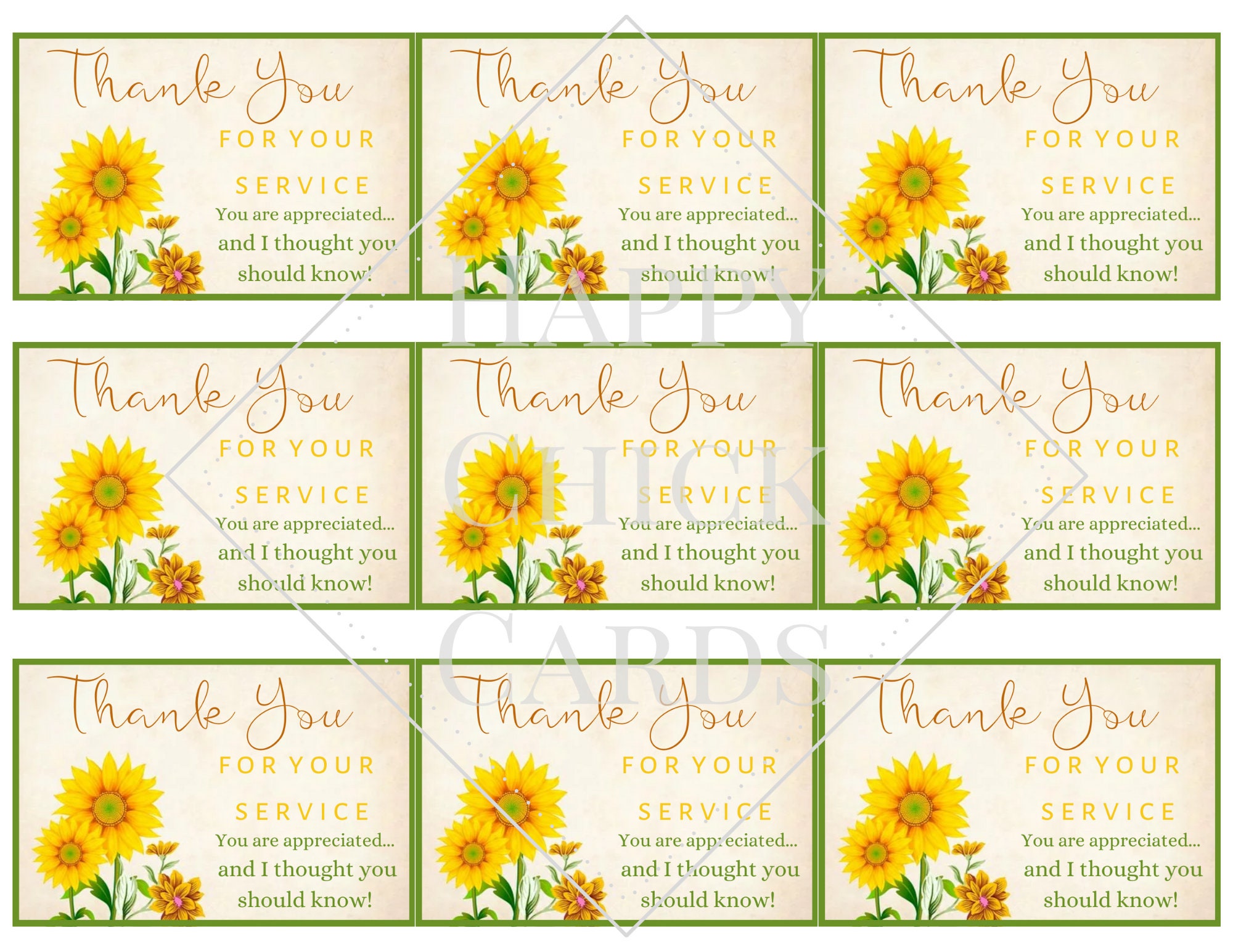 Printable Pocket Notes, Digital Thank You Notes, Mini Thank You Notes ...