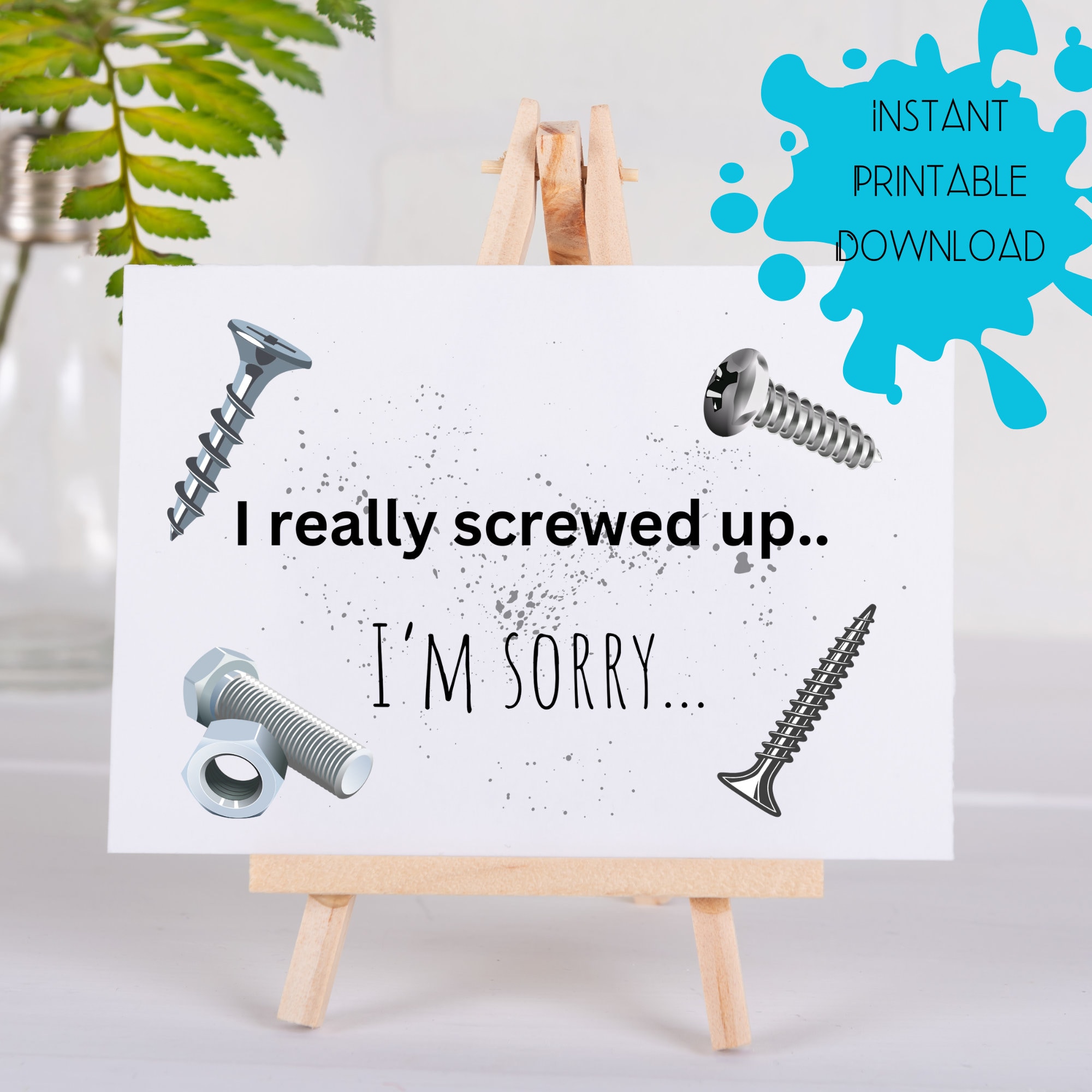 Printable I'm Sorry Card, Instant Download Apology Card, Digital ...