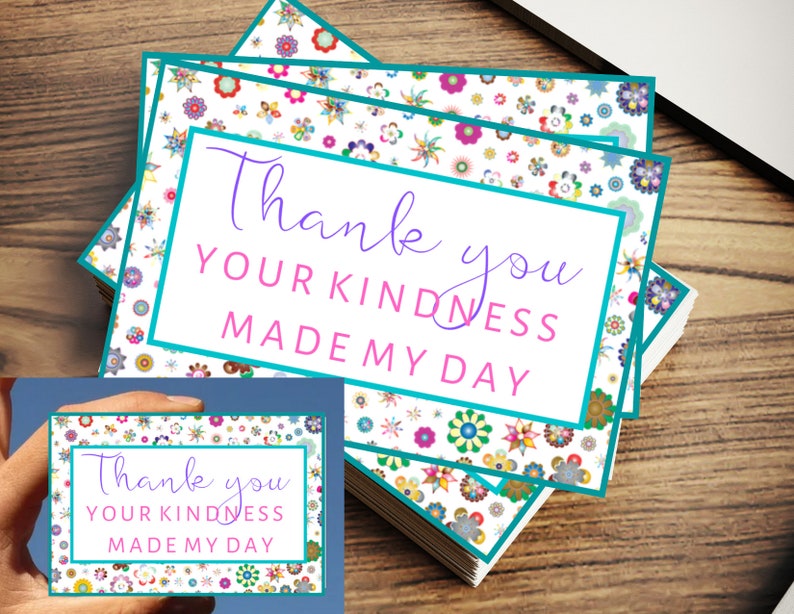 Printable Mini Thank You Cards Mini Thank You Notes of - Etsy