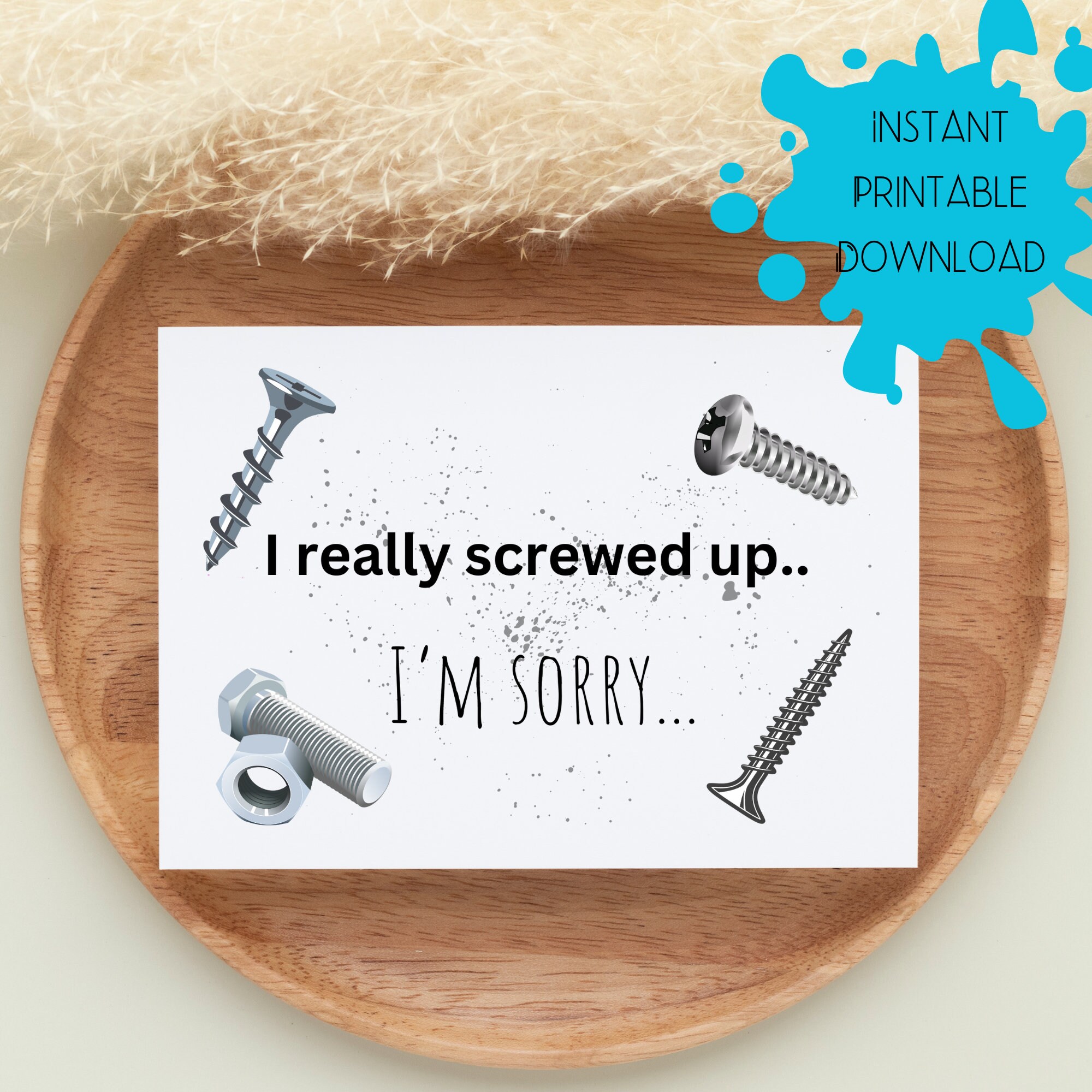 Printable I'm Sorry Card, Instant Download Apology Card, Digital ...