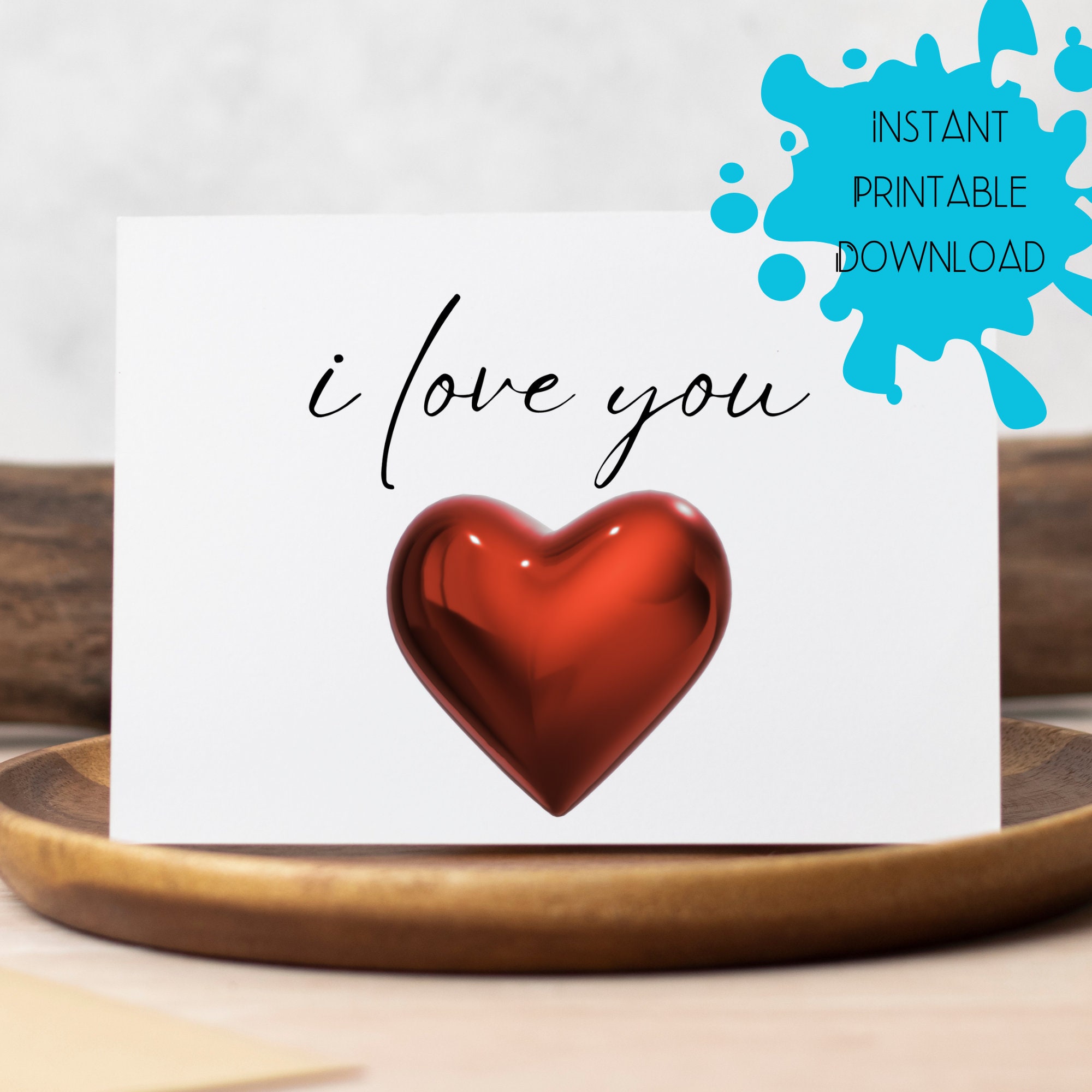Printable I Love You Card, Instant Download Romance Card, Digital ...