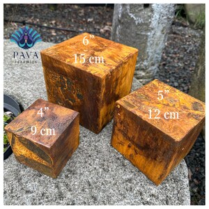 Zen Rusty Metal Cubes Set Outdoor Garden Decor - Minimalist Home Decor ...