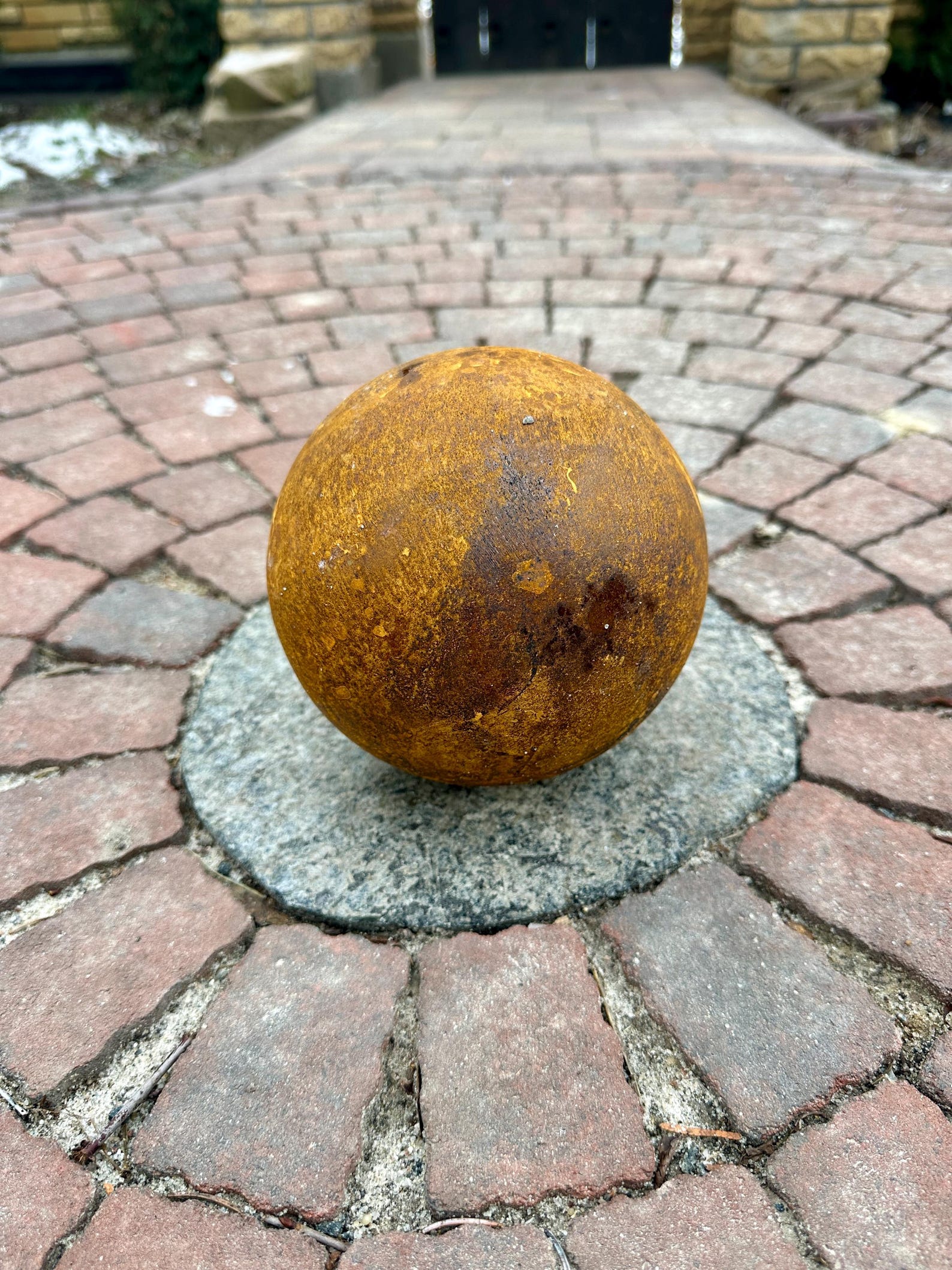 Rusty Garden Sphere, Garden Art Decor, 6" Metal Sphere, Outdoor Decor ...