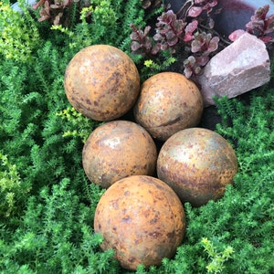 Rusty 3,5” Metal Balls Set, Garden Decor, Garden Art, Rusty Metal Ball ...