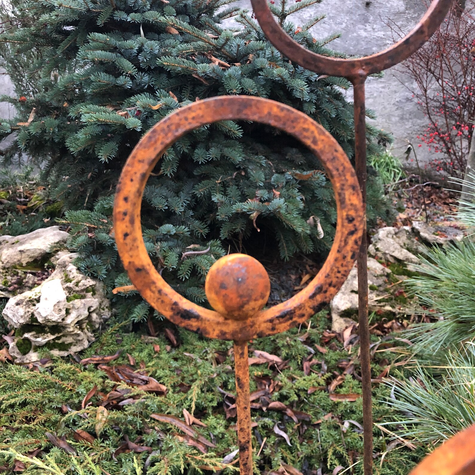 Set of 8 Rusty Metal Garden Stakes Rusty Garden Finials - Etsy
