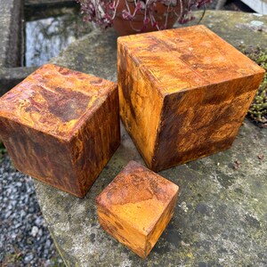 Zen Rusty Metal Cubes Set Outdoor Garden Decor Minimalist - Etsy