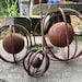 Set of 3 Rusty Metal Spheres Outdoor Garden Decor Give a Touch of Zen ...