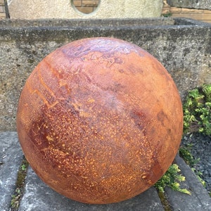 Big 20” Rusty Metal Sphere – Outdoor Garden Decor, Zen Garden Globe ...