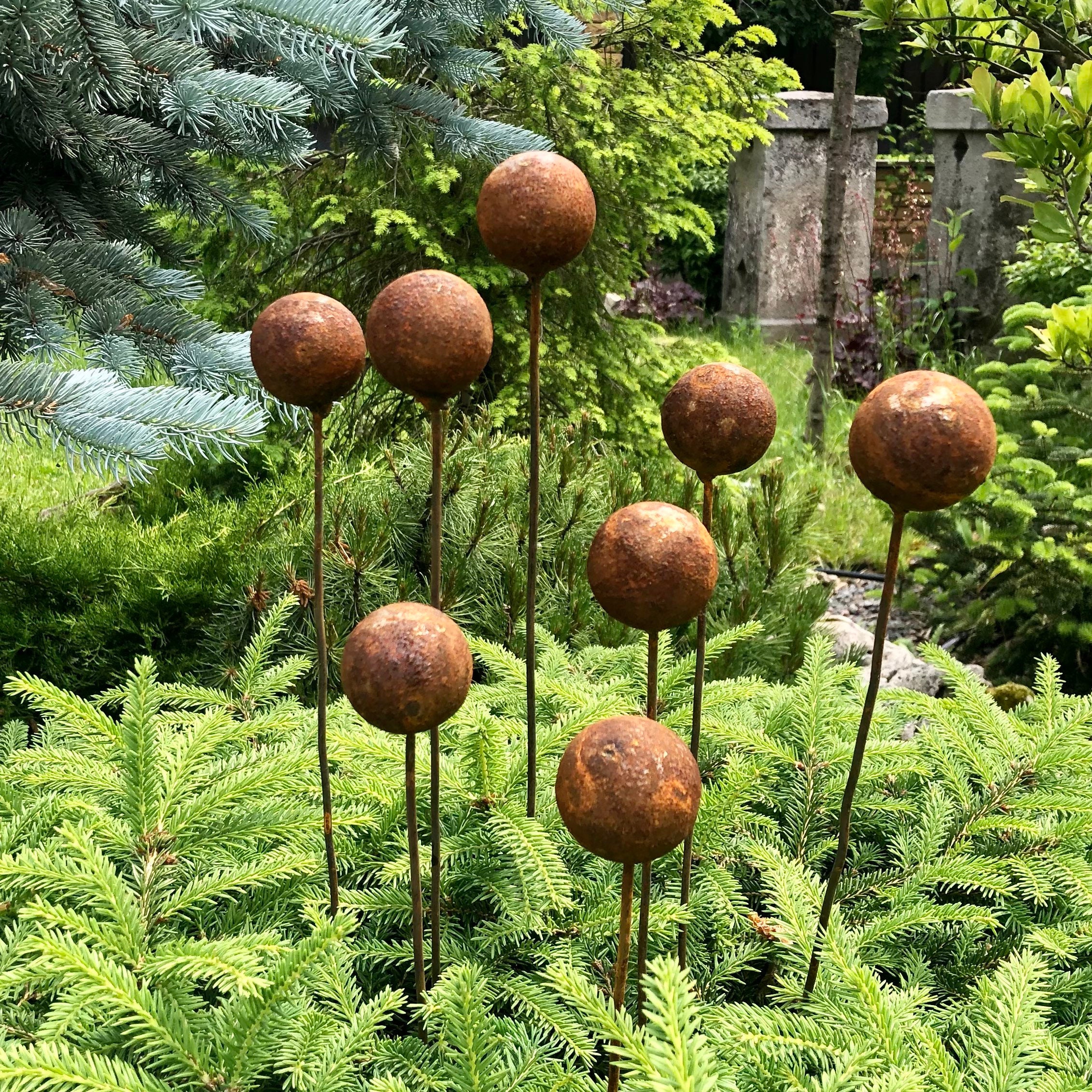 Rusty Flowers Set of 8 Flowers Garden Decor Metal Garden - Etsy