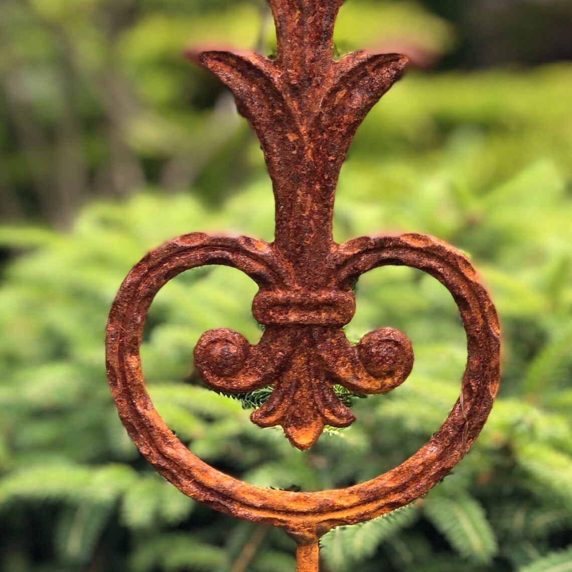 Rusty Metal Garden Stakes Rusty Garden Finial Metal Garden - Etsy