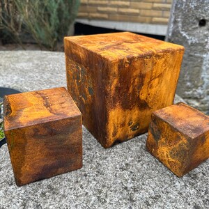 Zen Rusty Metal Cubes Set Outdoor Garden Decor - Minimalist Home Decor ...