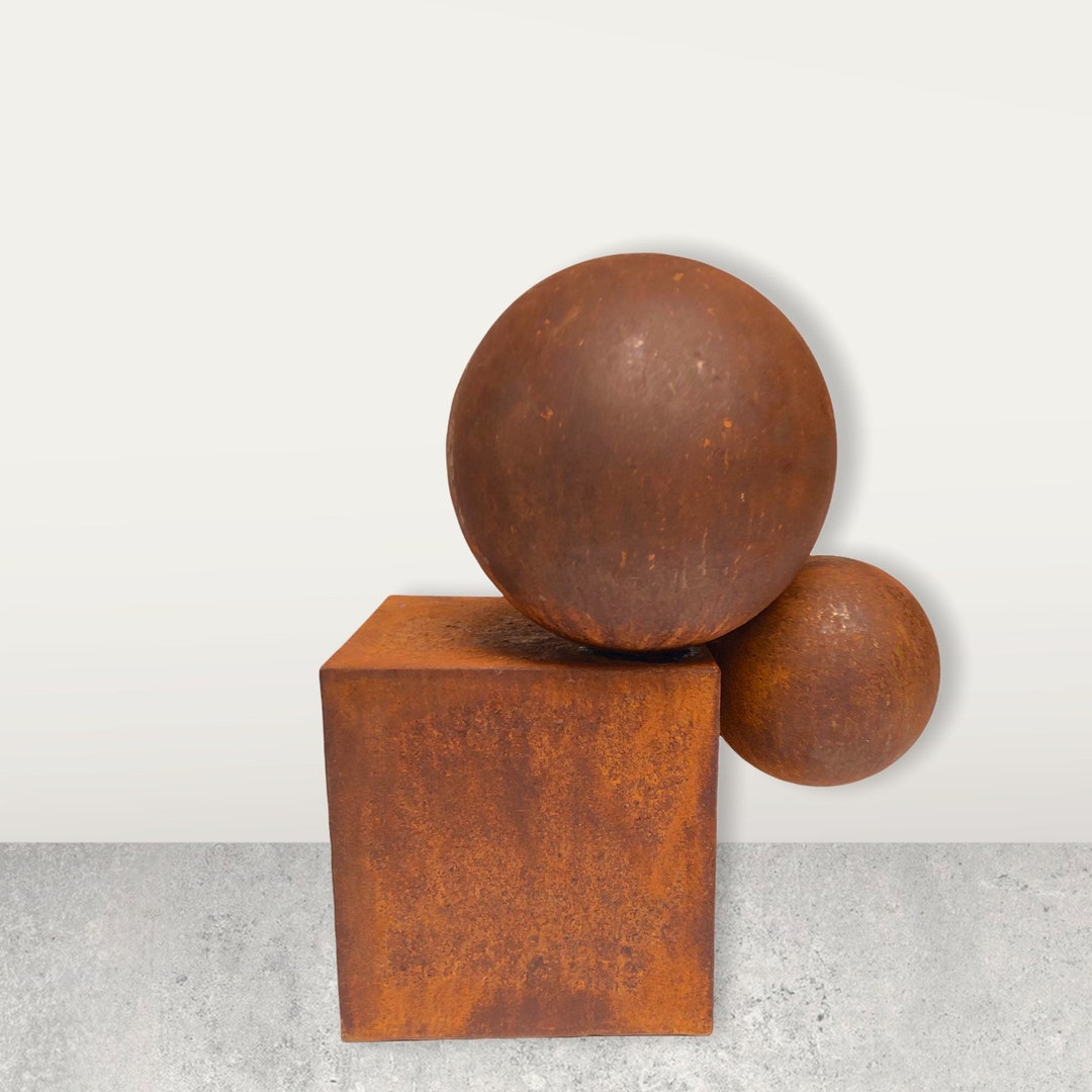 Minimalistic Rusty Sculpture, Modern Metal Home Decor, Rustic Metal Art ...